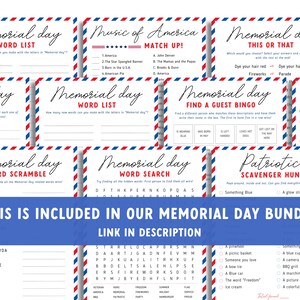 Printable Memorial Day Word Scramble Game, Memorial Day Game for Kids ...