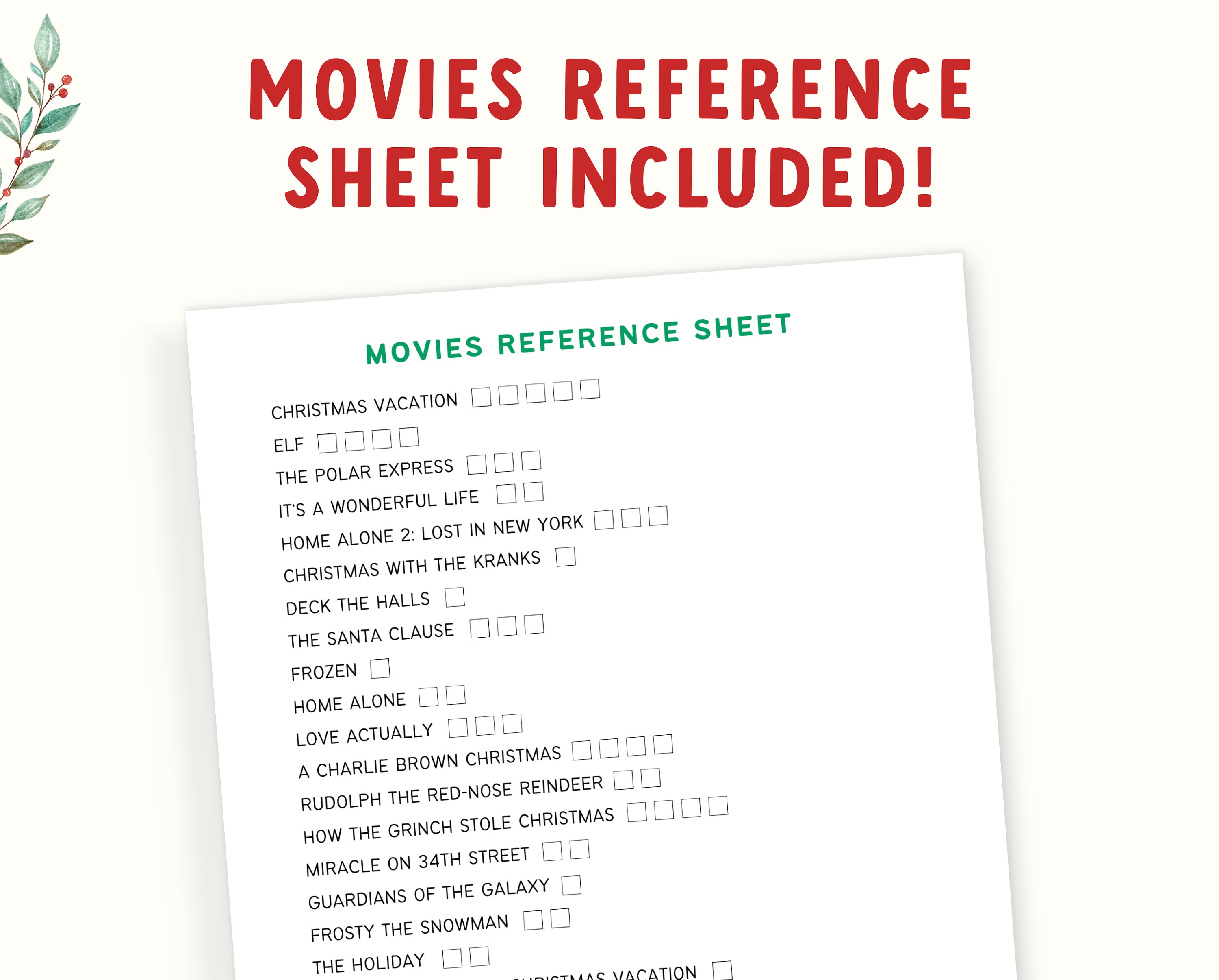 Christmas Name the Movie Game, Christmas Movie Trivia Game, Printable ...