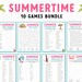 Summer Game Bundle, Printable Summer Game for Kids and Adults ...