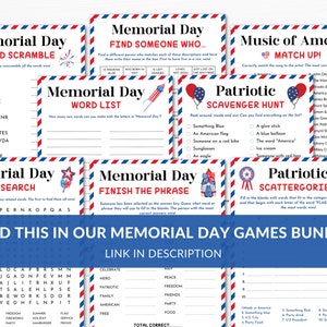 Printable Memorial Day Finish the Phrase Game, Memorial Day Game for ...
