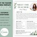 Meet the Teacher Template Watercolor, Classroom Printable Teacher ...