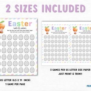 Roll and Color Easter Printable Game for Kids, Easter Activity ...