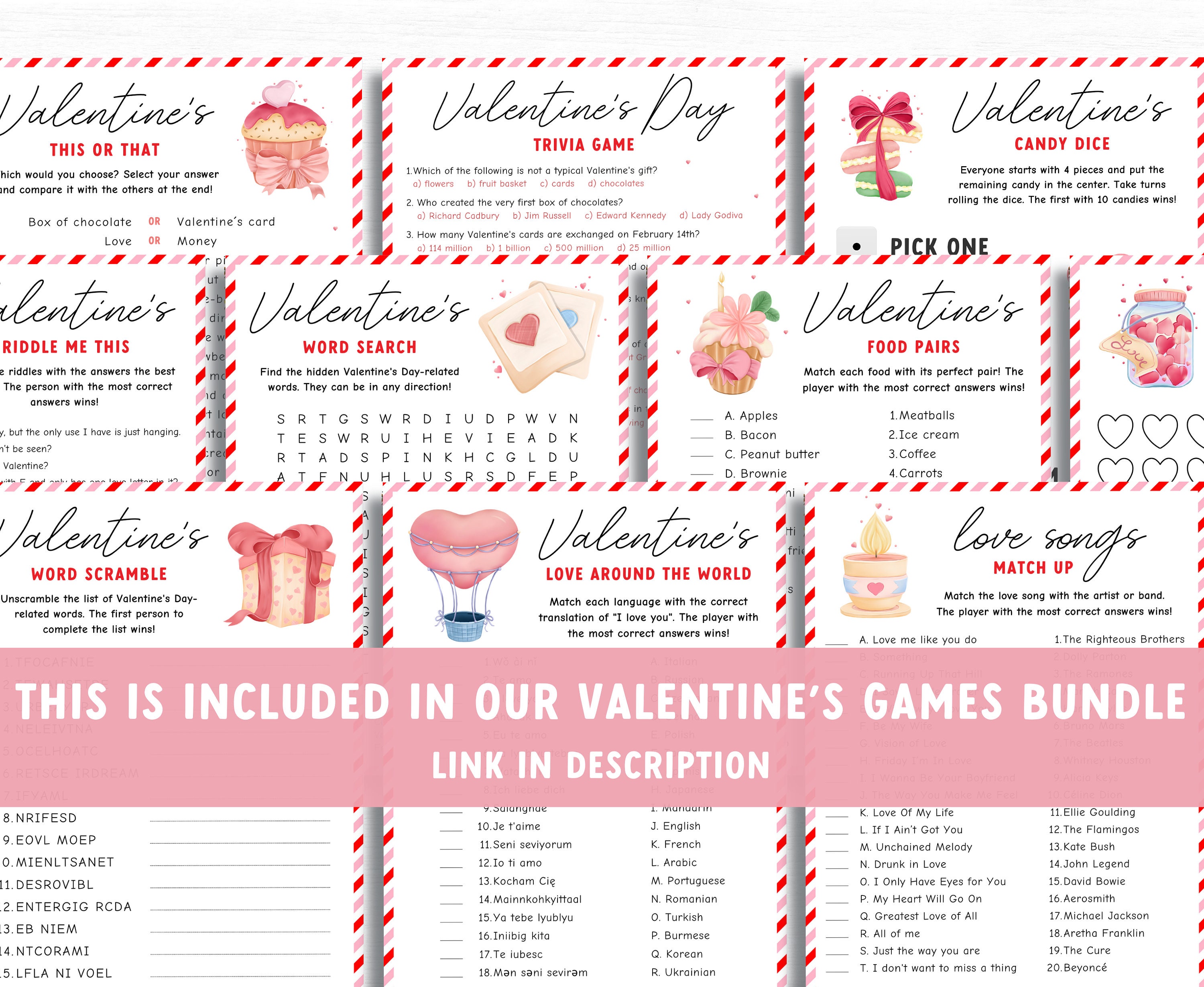 Valentines Day Candy Dice Game, Printable Valentines Day Game for Kids ...