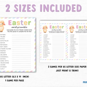 Easter Word Scramble Game, Printable Easter Party Game, Classroom ...