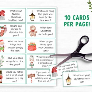 Christmas Conversation Starters, Christmas Party Game Printable, Family ...
