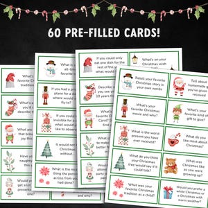 Christmas Conversation Starters, Christmas Party Game Printable, Family ...