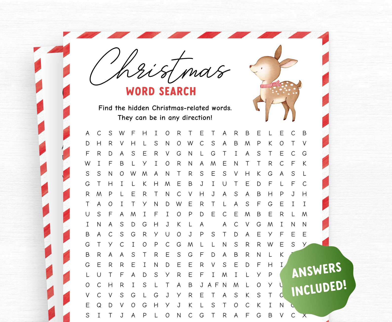 Christmas Word Search Game, Printable Christmas Game, Christmas Party ...