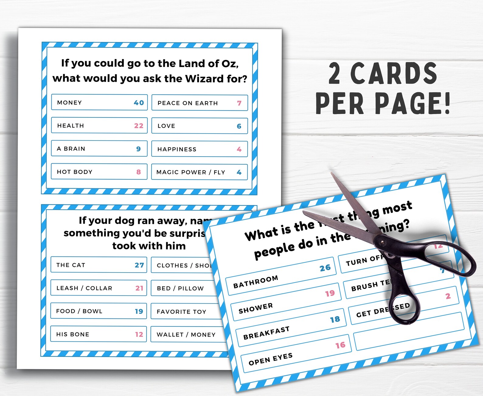 Family Feud Game Printable Family Game Night Family Quiz - Etsy