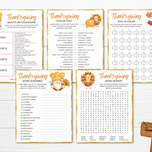 15 Thanksgiving Games Bundle Printable Thanksgiving Party - Etsy