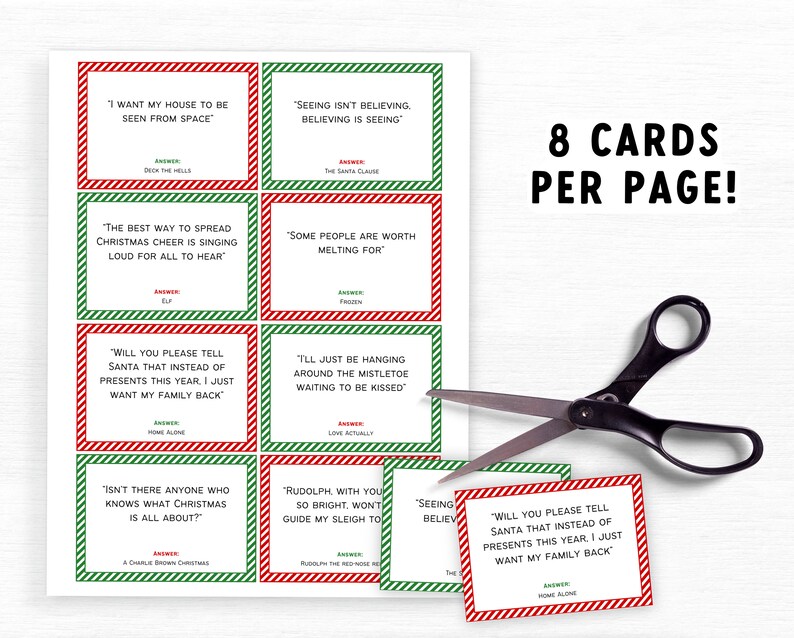 Christmas Name the Movie Game, Christmas Movie Trivia Game, Printable ...