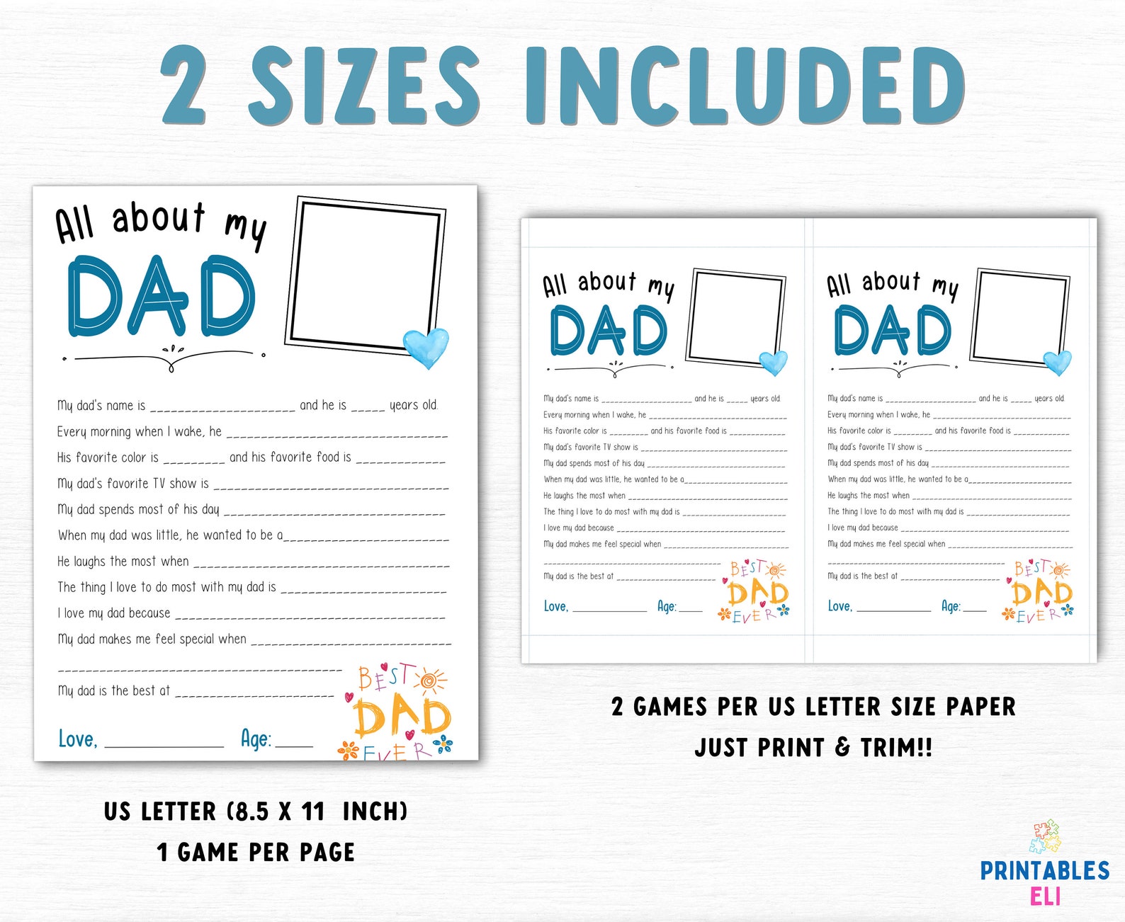 All About My Dad Printable, Father's Day Gift Idea, Dad Questionnaire ...