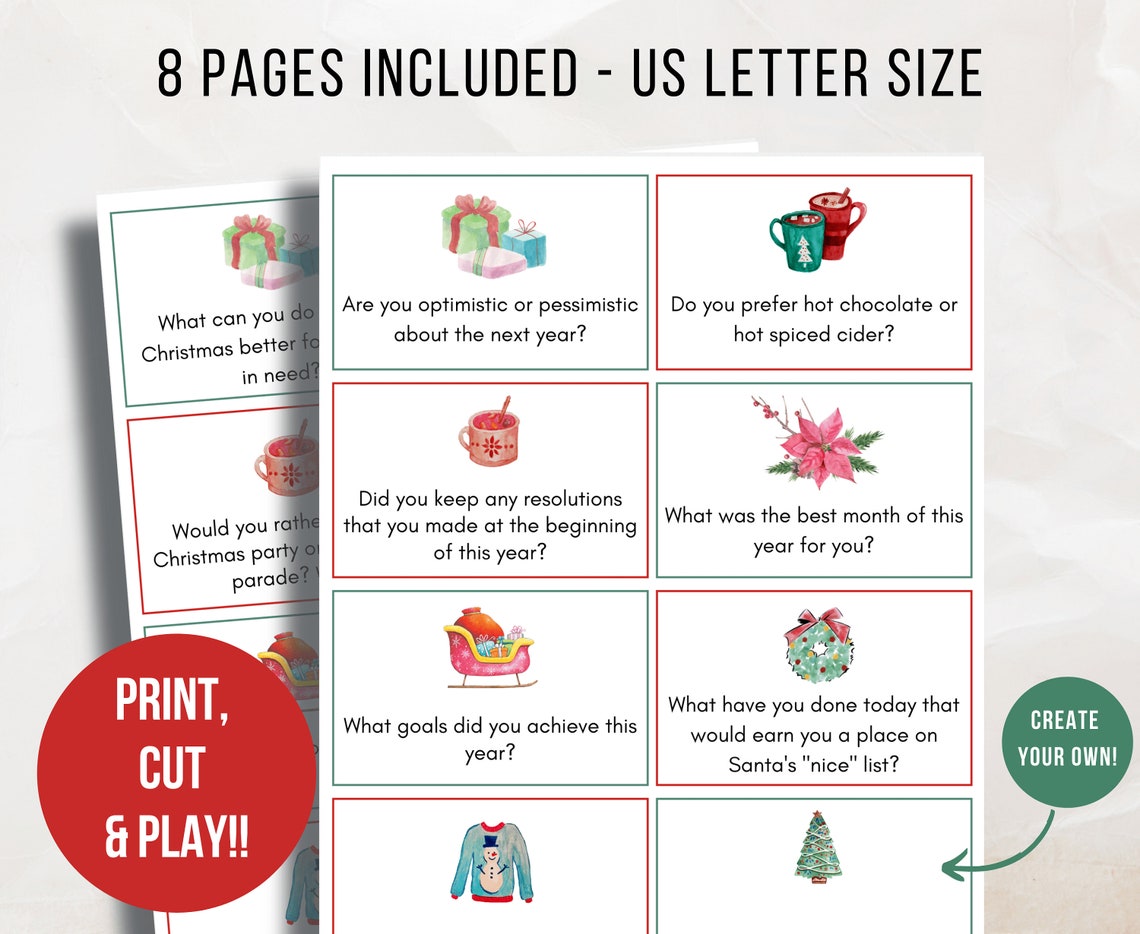 Christmas Conversation Starters Christmas Party Game - Etsy