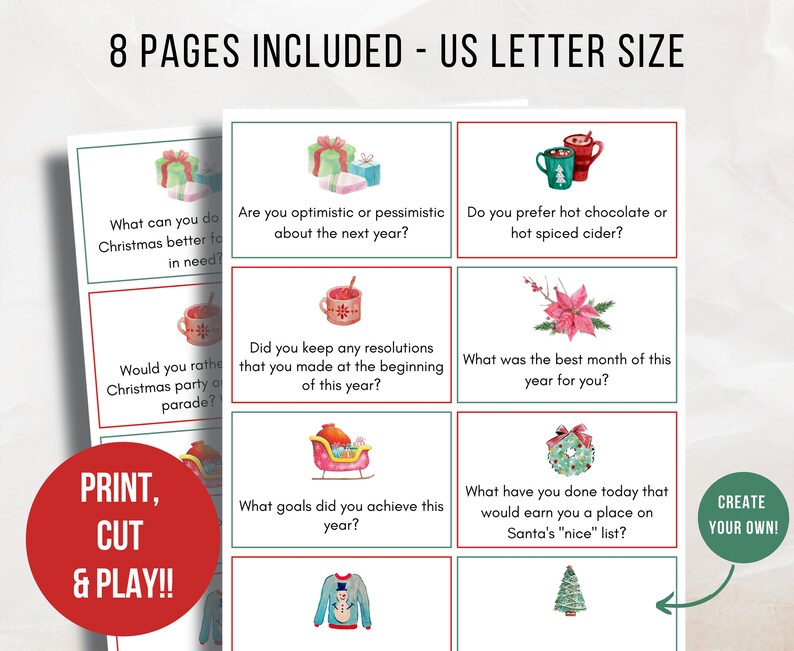 Christmas Conversation Starters Christmas Party Game - Etsy