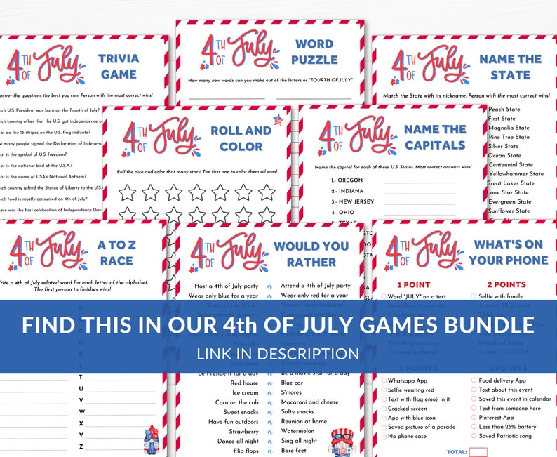 Roll and Color Fourth of July Printable Game 4th of July Game - Etsy