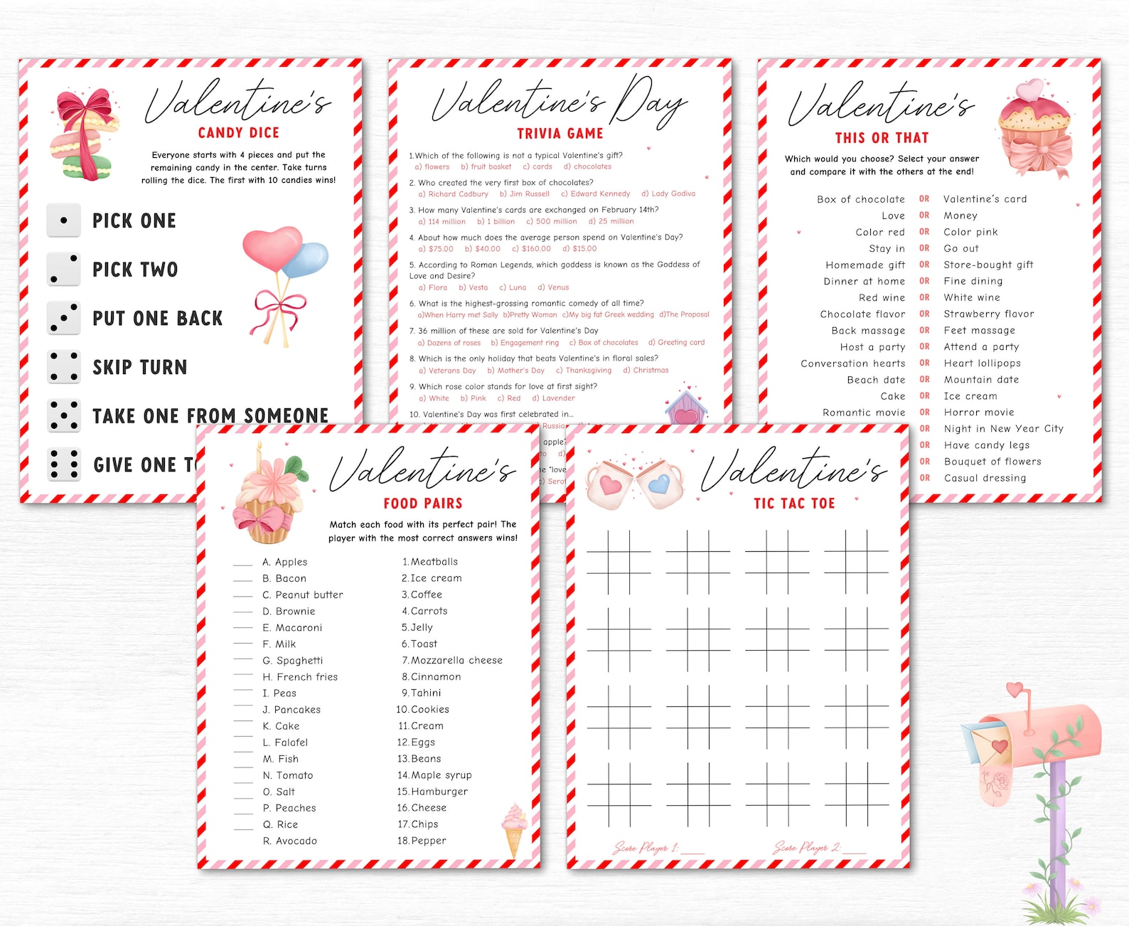 15 Valentines Day Games Printable Bundle, Valentines Party Game ...