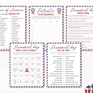 10 Memorial Day Games Bundle, Memorial Day Games for Kids and Adults ...