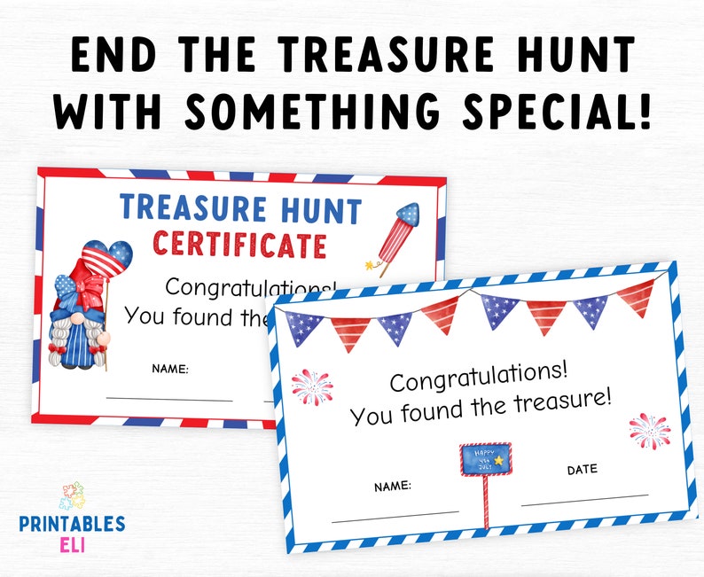Outdoor Fourth of July Treasure Hunt Clues, Patriotic Scavenger Hunt ...