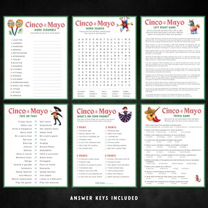 Cinco De Mayo Printable Games, Mexican Party Games Bundle, Games for ...