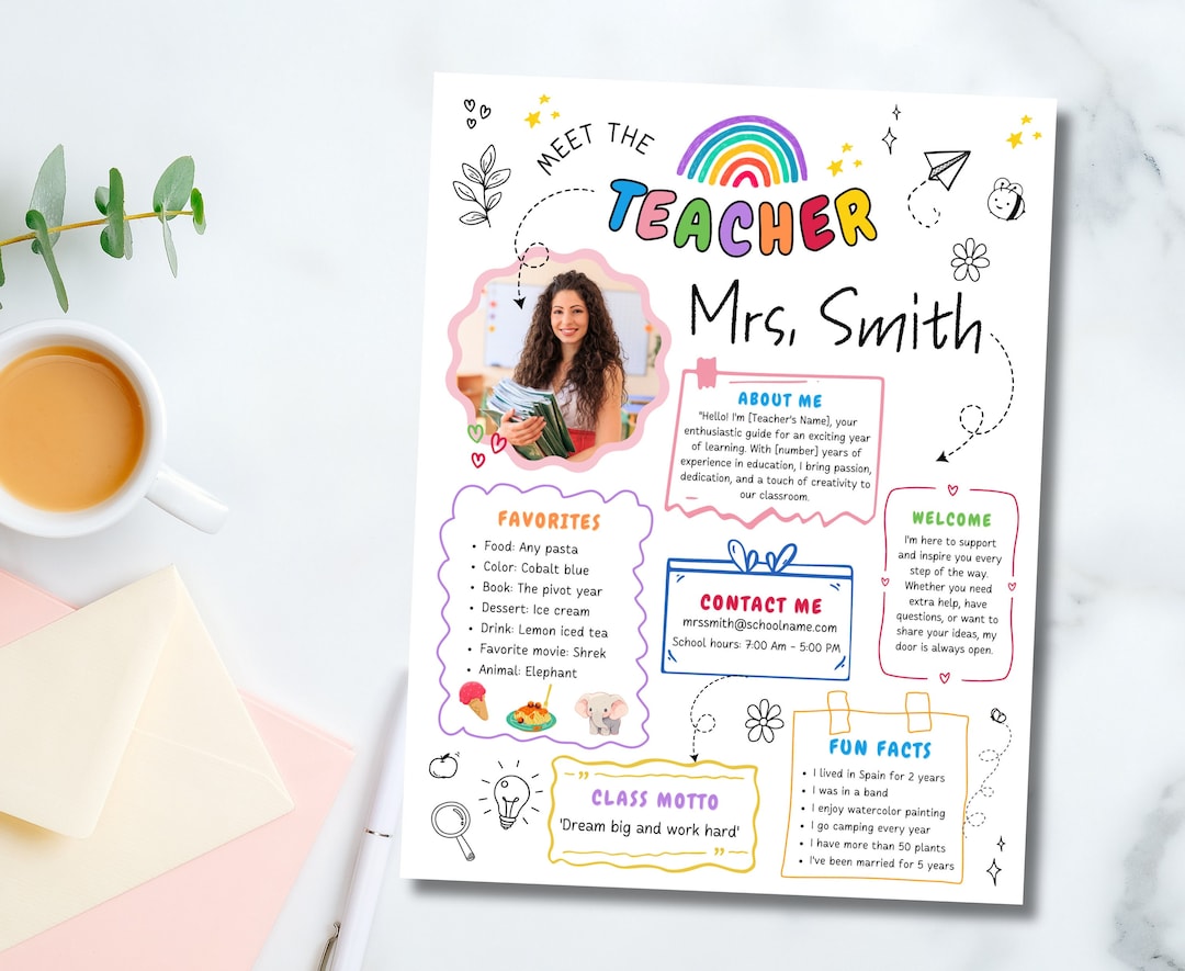 Meet the Teacher Template, Back to School Flyer, Teacher Template ...
