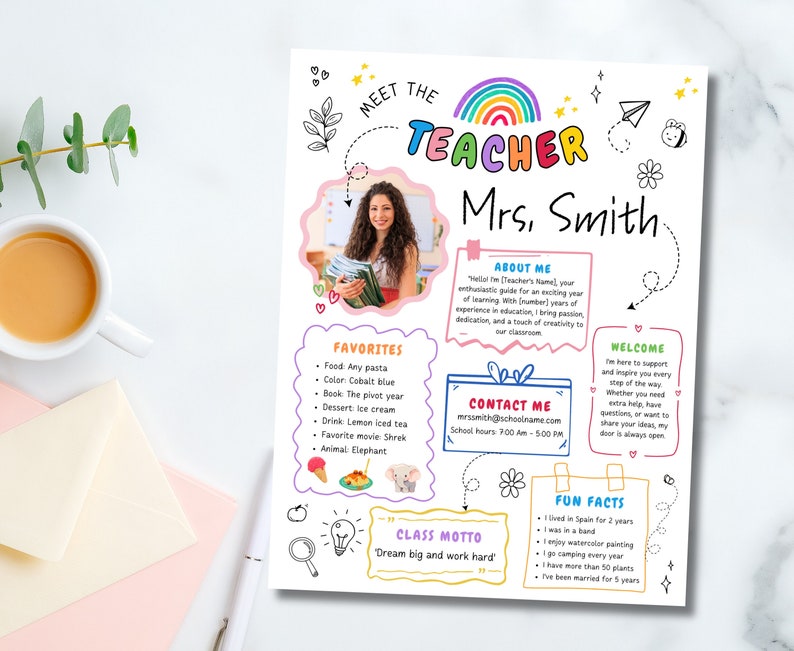 Meet the Teacher Template, Back to School Flyer, Teacher Template ...