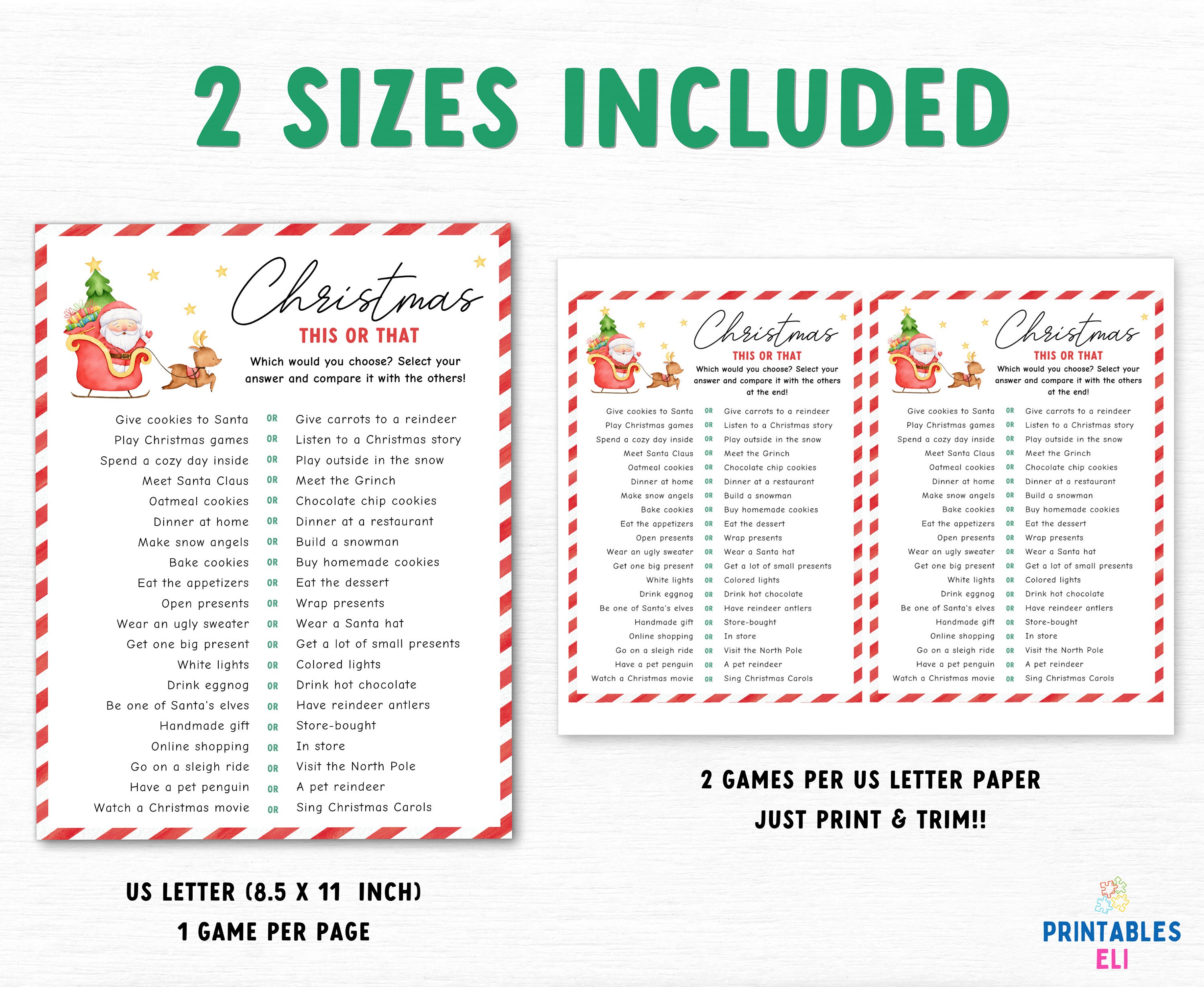 Christmas This or That Printable Game, Christmas Party Game Printable ...