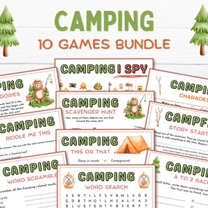 Camping Games Printable Bundle Printable Camping Game for - Etsy