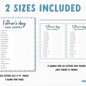 Father's Day Word Scramble Game, Printable Father's Day Game, Classroom ...