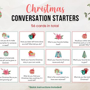 Christmas Conversation Starters Christmas Party Game - Etsy