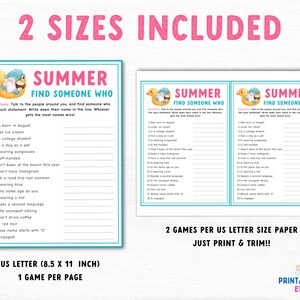 Summer Game Bundle, Printable Summer Game for Kids and Adults ...