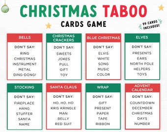 Winter Taboo Game Printable Game Classroom Game Party - Etsy