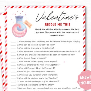Valentines Day Riddle Me This Game, Printable Valentines Day Game for ...
