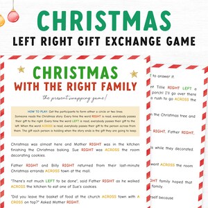 Left Right Game, Gift Exchange Game, Christmas Party Game Printable ...