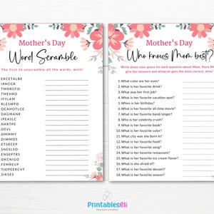 Printable Mother's Day Game Bundle Printable Mothers Day - Etsy