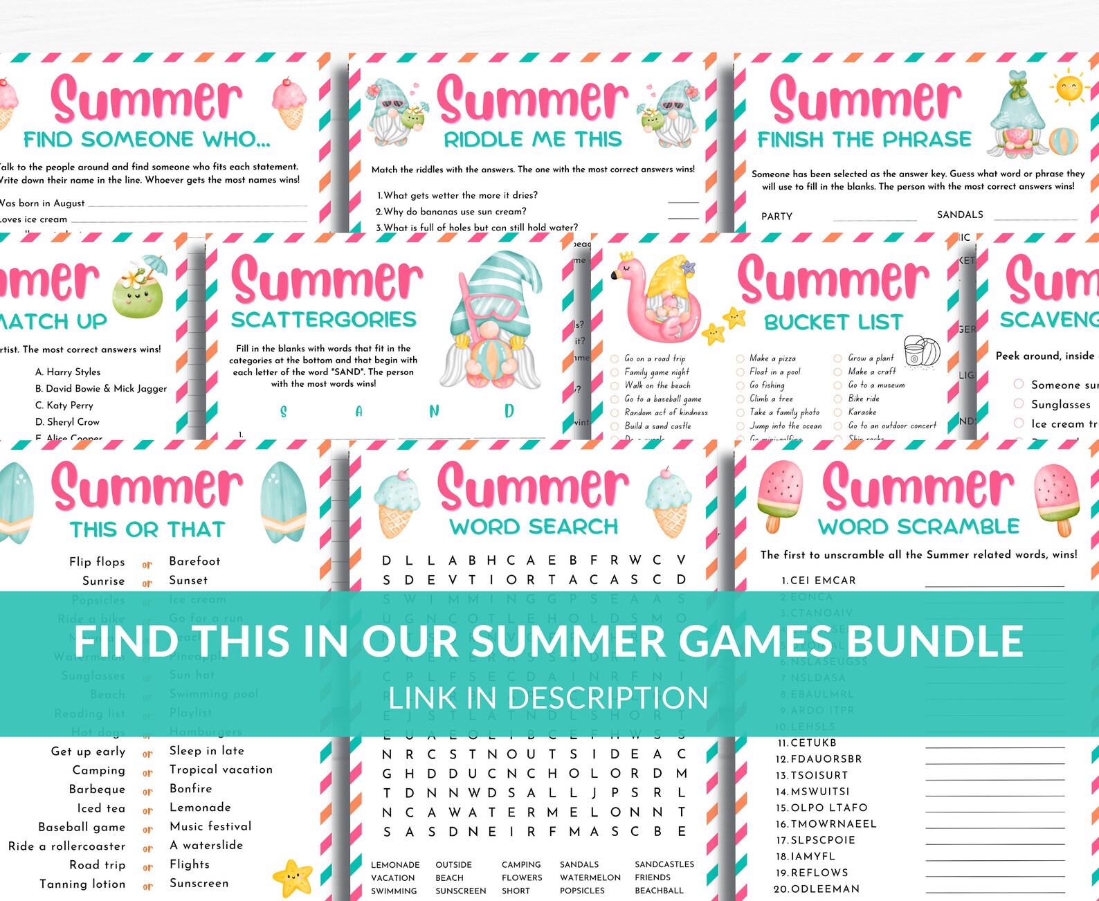 Summer Find Someone Who Printable Game Family Summer Game - Etsy