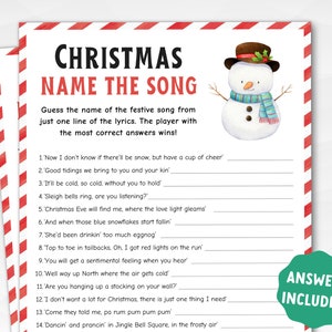 Christmas Name the Song Game Christmas Game Christmas Party - Etsy