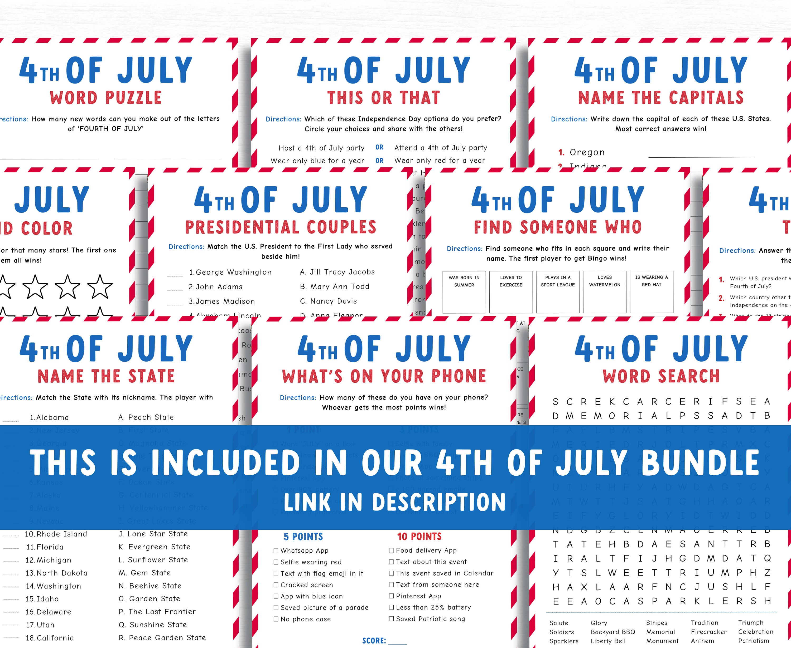 Roll and Color Fourth of July Printable Game, 4th of July Game for Kids ...