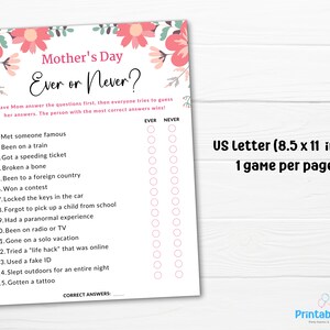 Printable Mother's Day Game Bundle Printable Mothers Day - Etsy