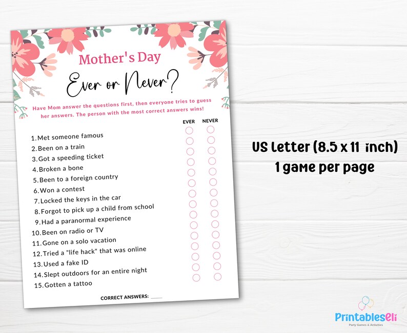 Printable Mother's Day Game Bundle Printable Mothers Day - Etsy
