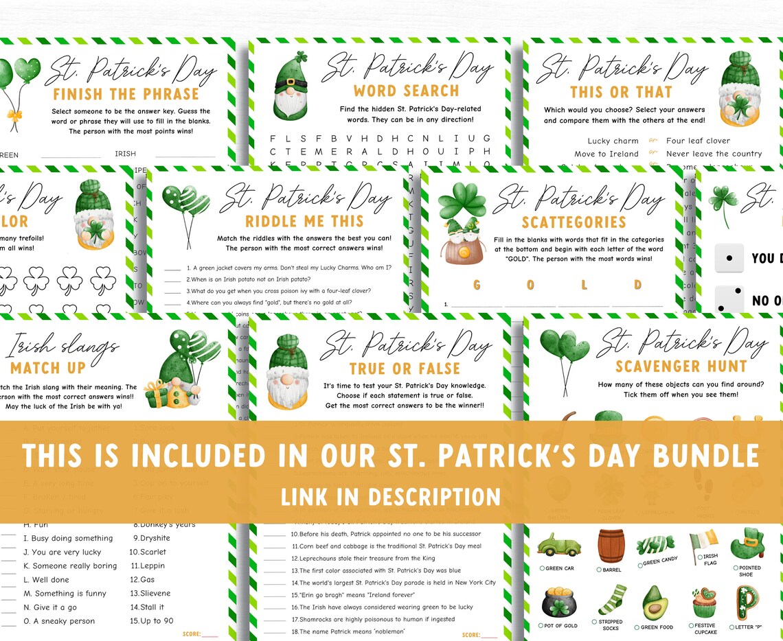 Roll and Color St. Patrick's Day Printable Game - Etsy
