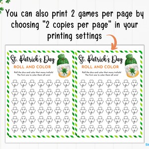 Roll and Color St. Patrick's Day Printable Game - Etsy