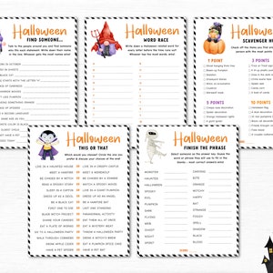 16 Halloween Games Bundle, Printable Halloween Party Games, Halloween ...