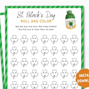 Roll and Color St. Patrick's Day Printable Game, Patrick's Day Page ...