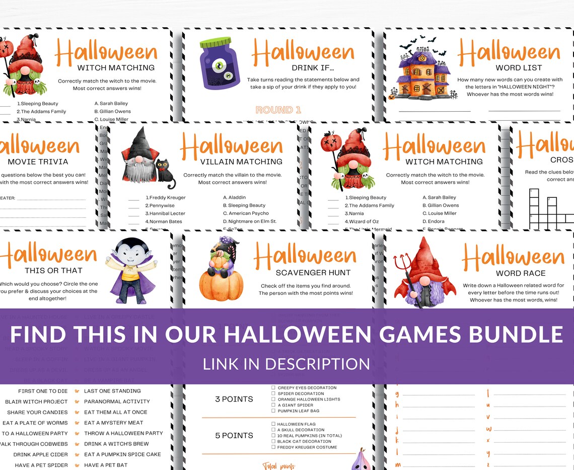 Halloween Riddle Me This Game Printable Halloween Party Game - Etsy