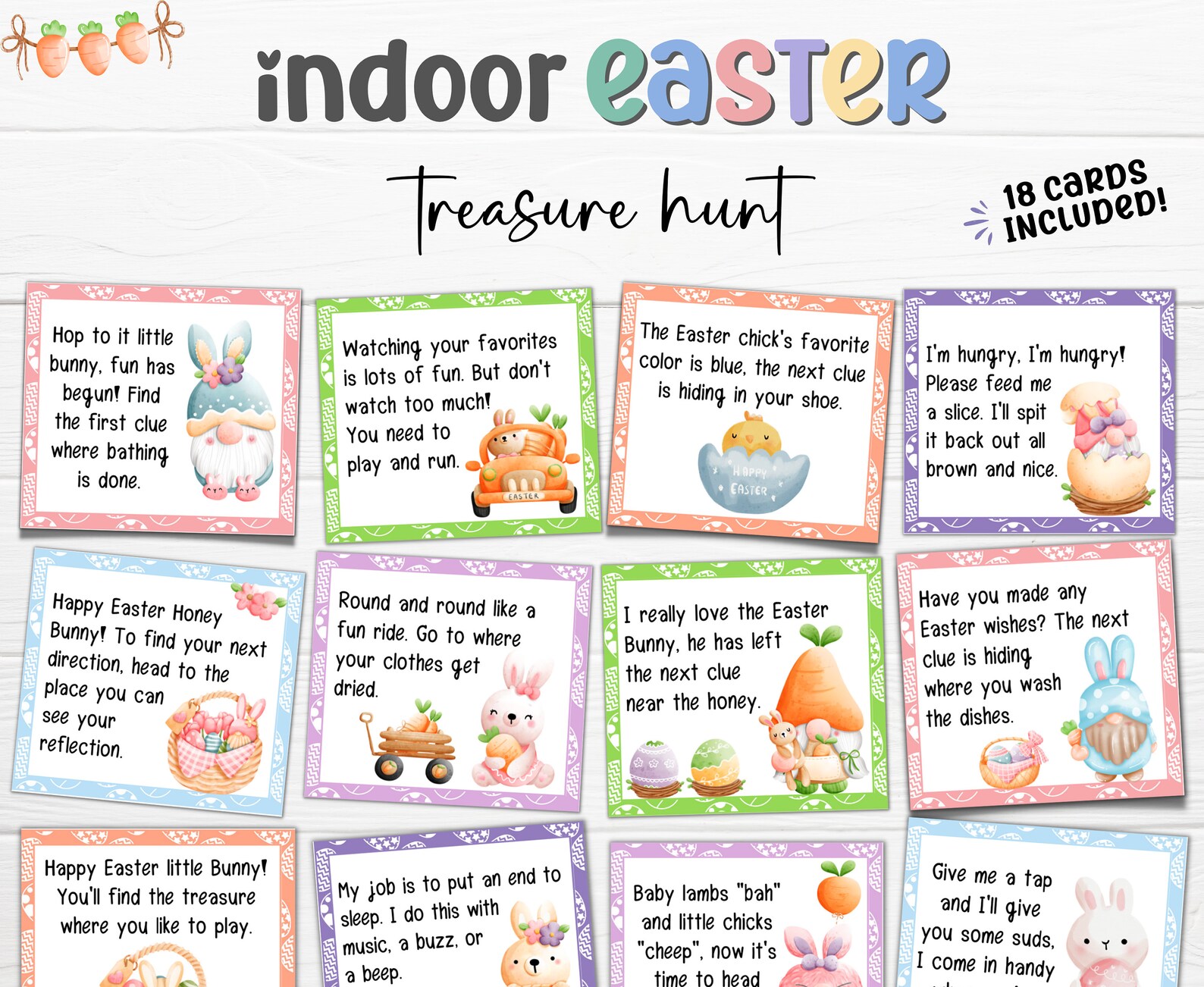 Easter Treasure Hunt Clues Indoor Easter Scavenger Hunt for - Etsy