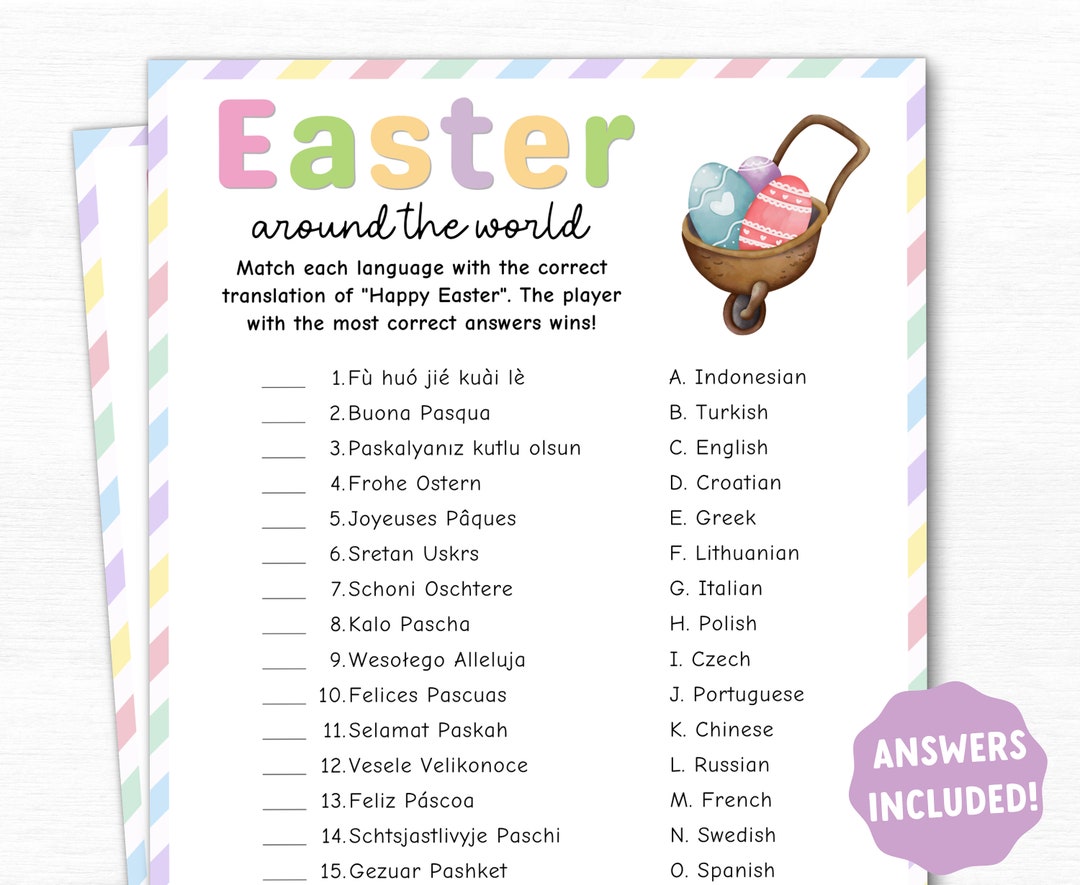 Easter Around the World Printable Game, Printable Easter Game for Kids ...