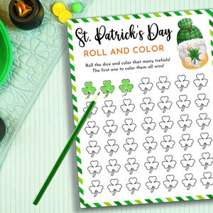 Roll and Color St. Patrick's Day Printable Game - Etsy