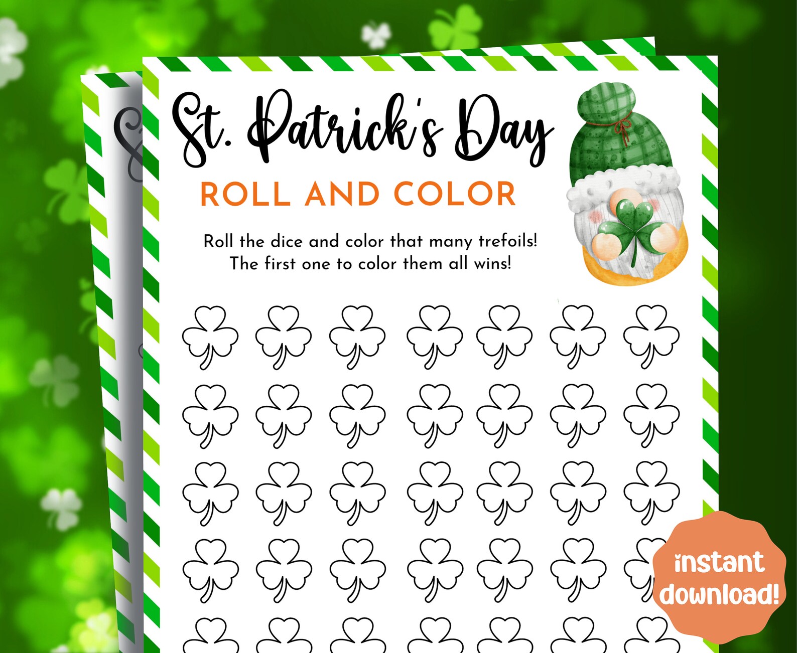 Roll and Color St. Patrick's Day Printable Game - Etsy