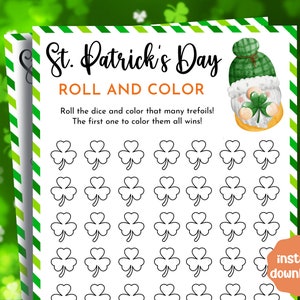 Roll and Color St. Patrick's Day Printable Game - Etsy
