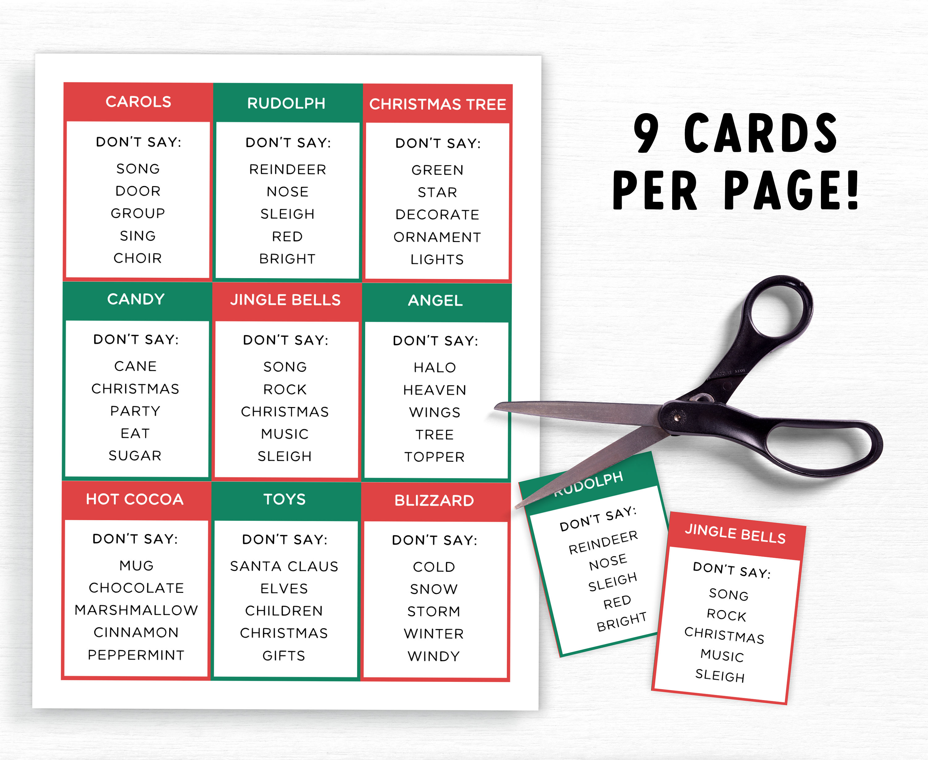 Juego tabú navideño, juego de fiesta familiar, juego familiar navideño ...