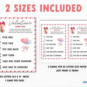 Valentines Day Candy Dice Game, Printable Valentines Day Game for Kids ...